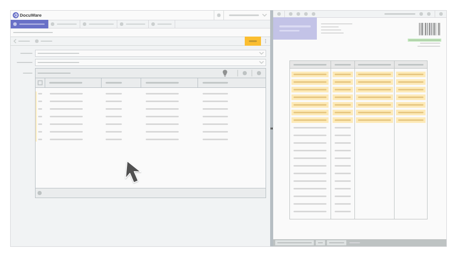 Automatic! For the easiest transfer of invoice items into DocuWare